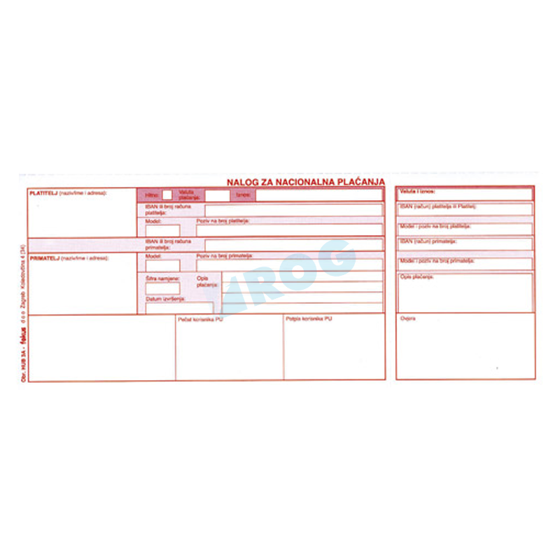 Obrazac HUB 3 A memorandum A4 1500/1 | ROG