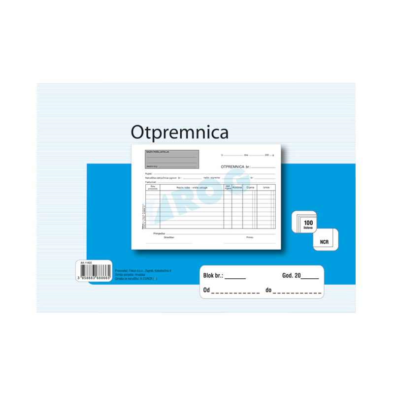 Obrazac I-23/NCR Otpremnica A5 | ROG